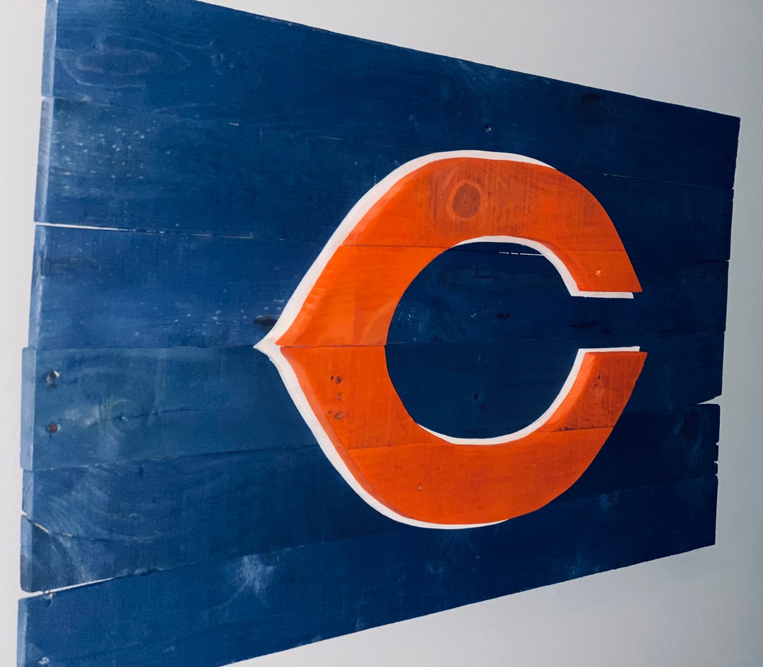 Chicago Bears Flag Reclaimed Wood Wall Decor 36”x19”x1” - Etsy