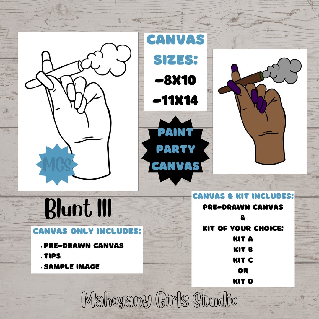 Blunt III / Pre-drawn Canvas / Pre-sketched Canvas / Outlined Canvas ...