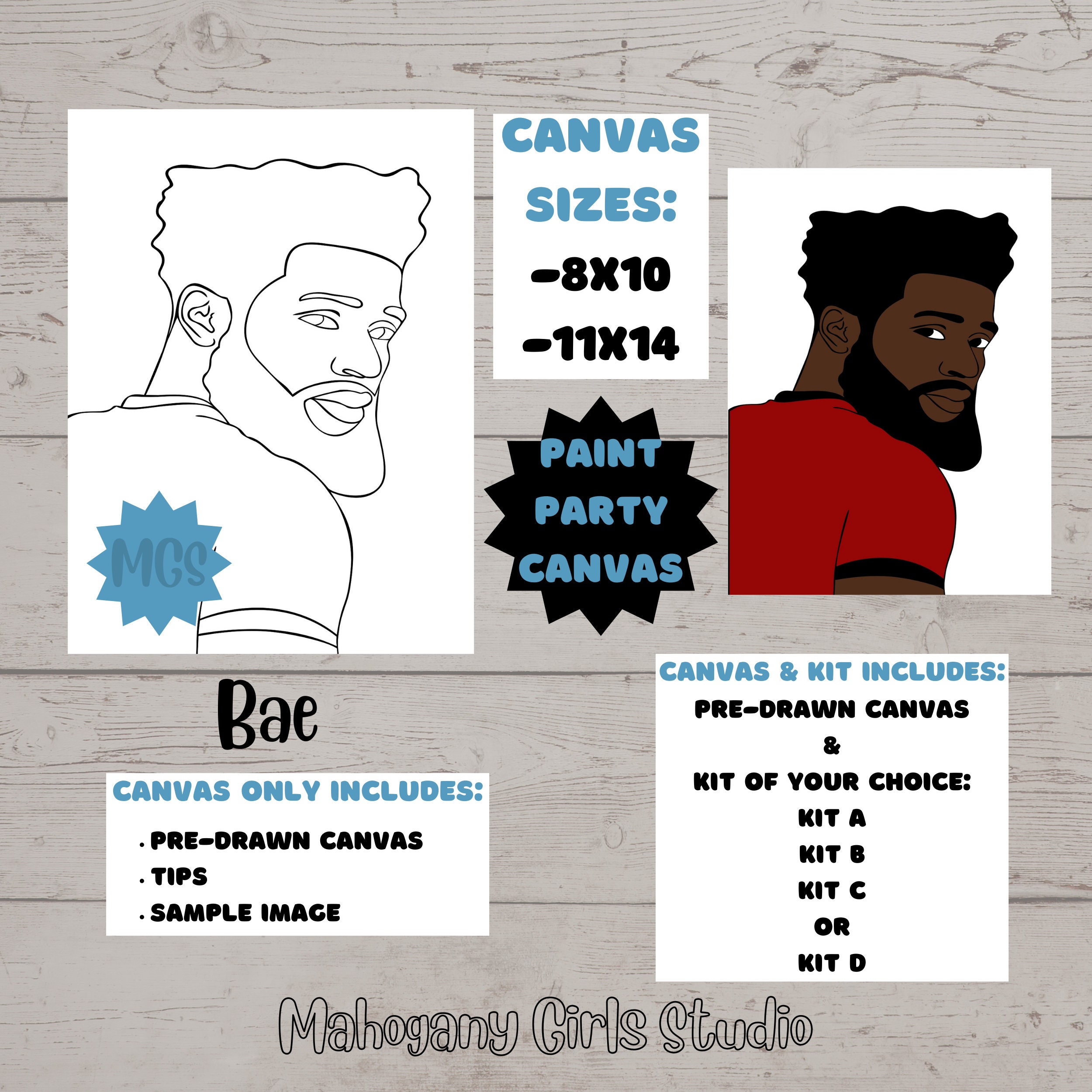 Bae / Pre-drawn Canvas / Pre-sketched Canvas / Outlined Canvas - Etsy