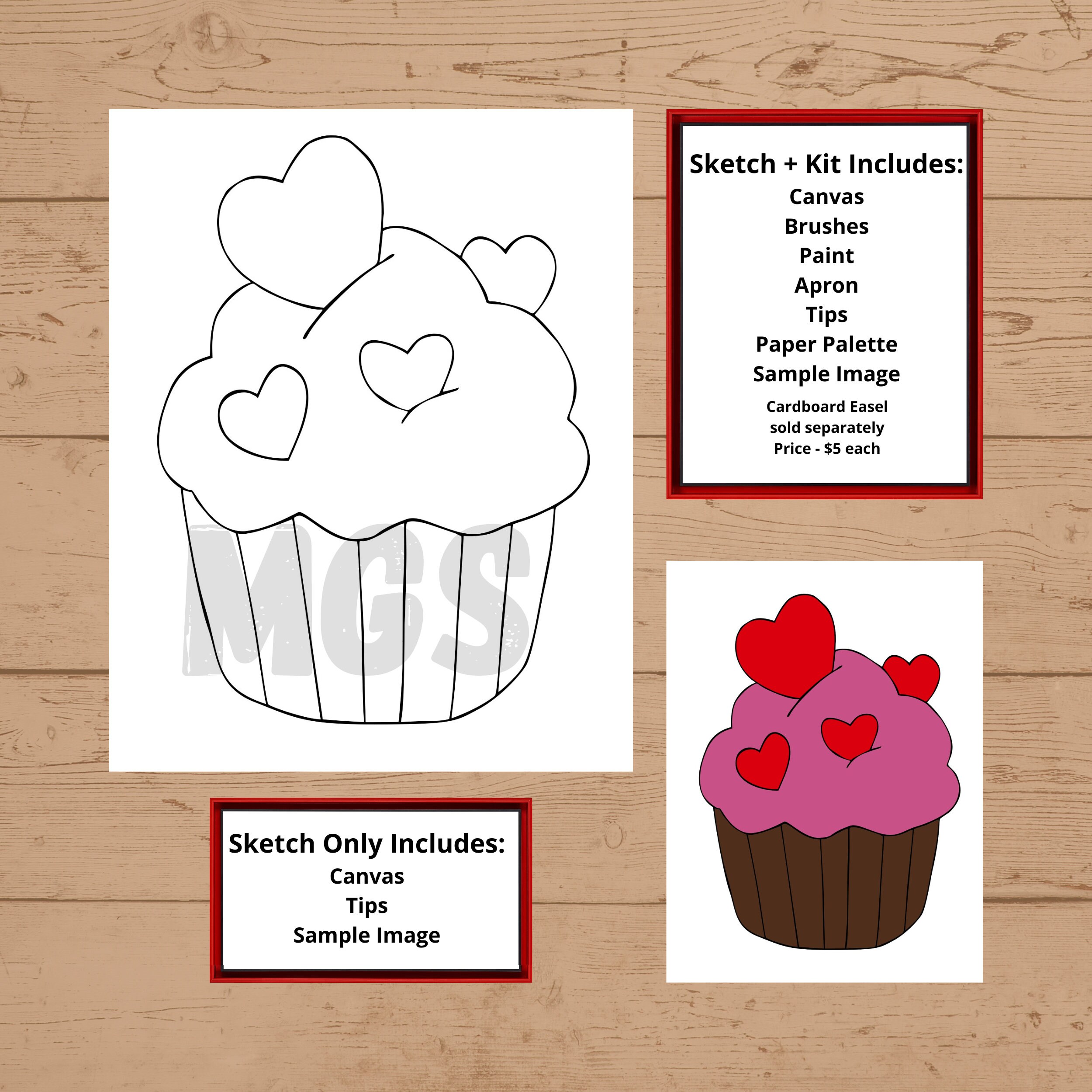 Cupcake / Hot Deal / Pre-drawn Canvas / Pre-sketched Canvas / - Etsy
