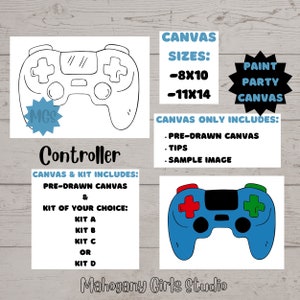 Controller / Hot Deal / Pre-drawn Canvas / Paint Parties / - Etsy