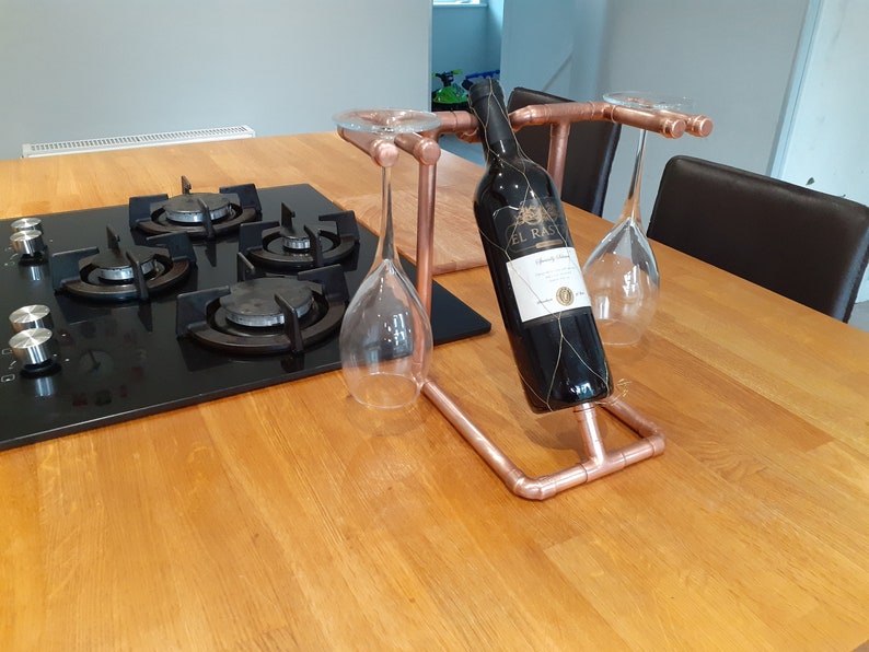 Handmade Copper Pipe Wine And Glass Rack Etsy