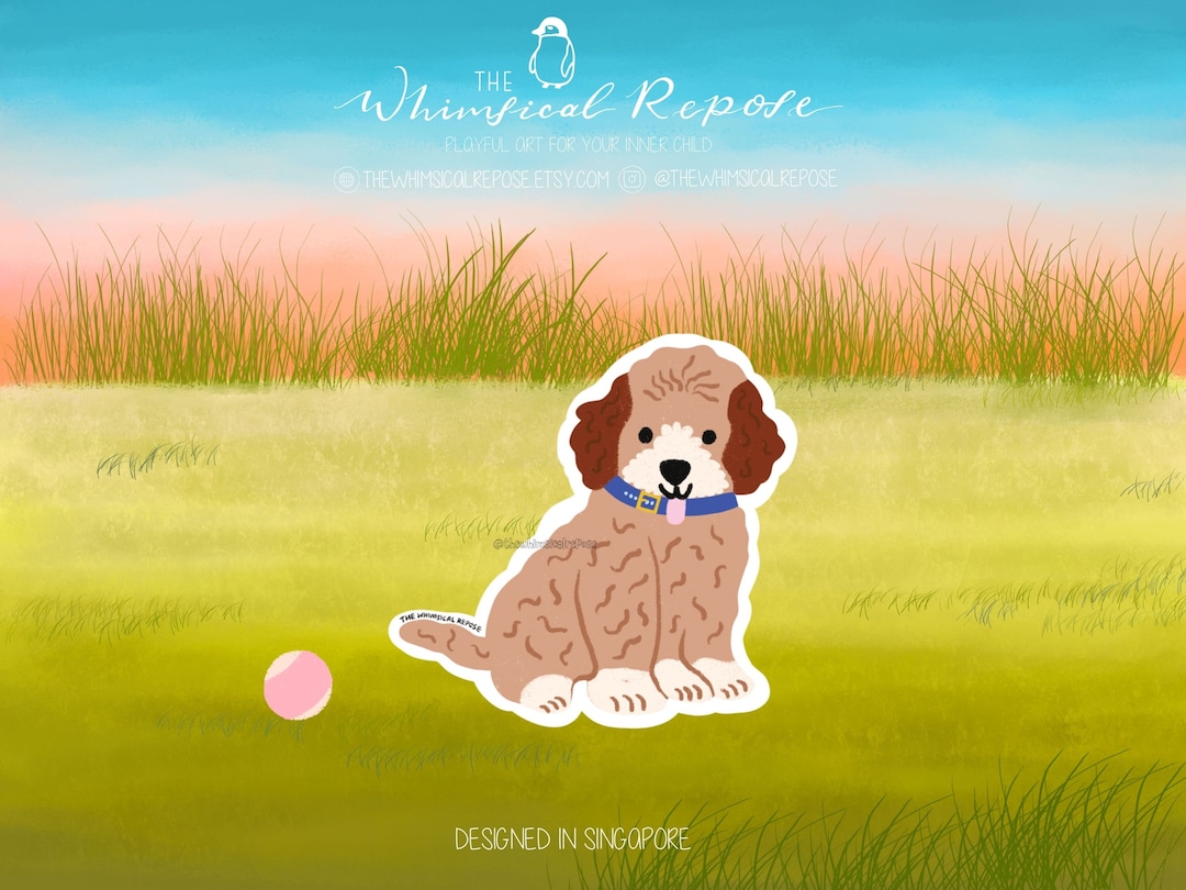 Cavapoo Sticker for Waterbottle, Dog Mom Gift, Cute Cavapoo Decal for ...