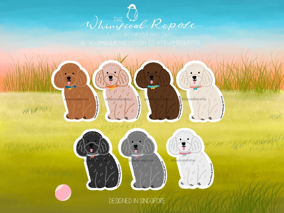 Toy Poodle Sticker for Water Bottle, Dog Mom Gift, Cute Poodle Decal ...