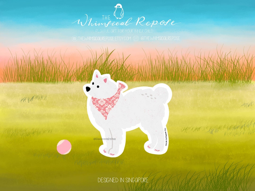 Japanese Spitz Sticker for Waterbottle, Dog Mom Gift, Cute Dog Decal ...
