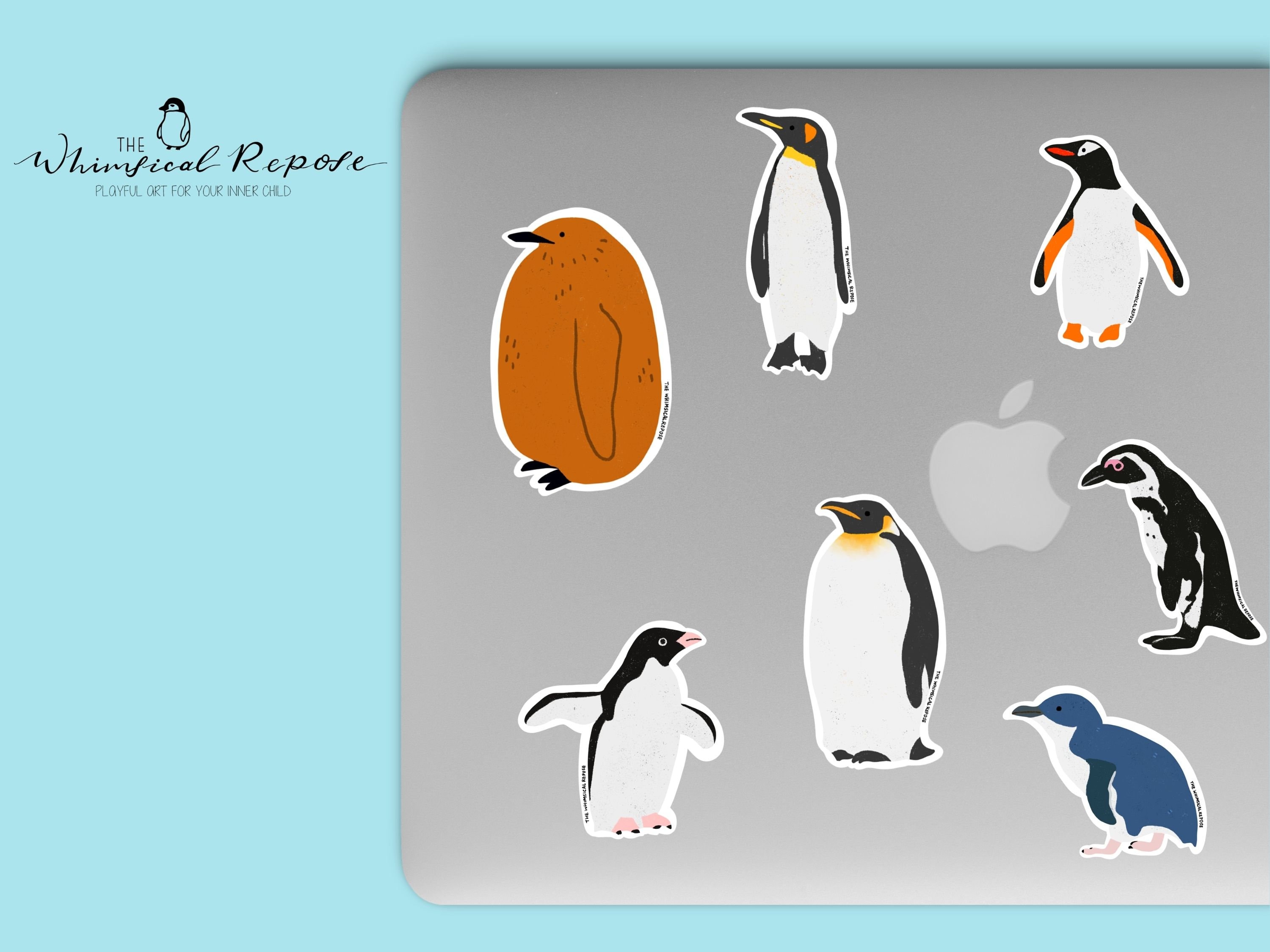 Gentoo Penguin Sticker for Water Bottle, Cute Penguin Decal for Laptop ...
