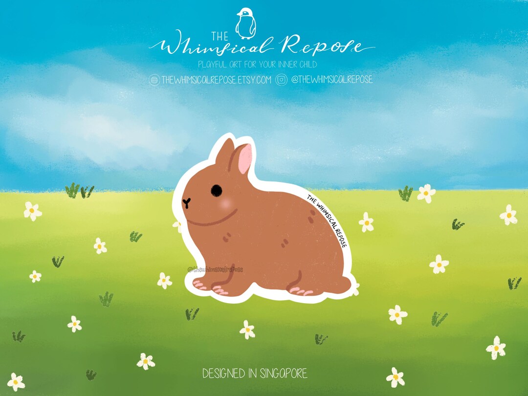 Red Netherland Dwarf Rabbit Die Cut Sticker, 26 Colours, Waterproof ...