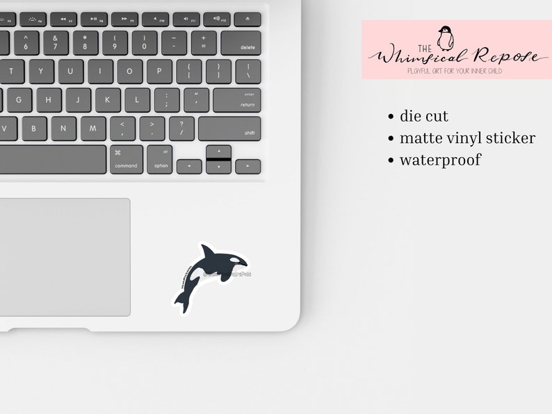 Orca Sticker for Water Bottle, Cute Whale Decal for Laptop, Humpback ...