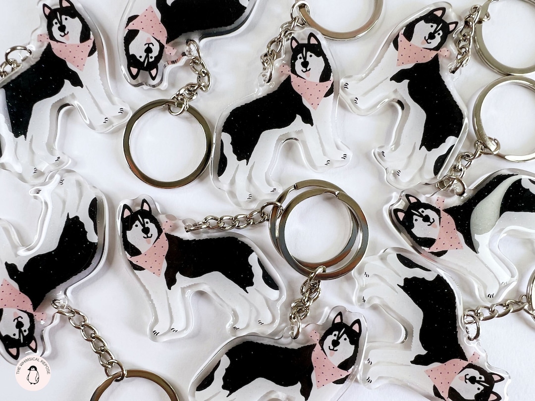 Siberian Husky Keychain for Women, Husky Mom Gift, Cute Husky Bag Charm ...