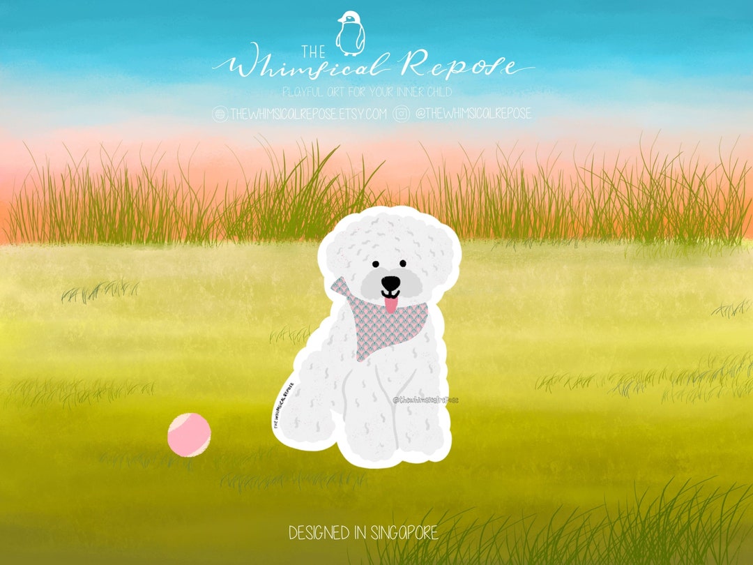 Bichon Frise Sticker for Waterbottle, Dog Mom Gift, Cute Dog Decal for ...