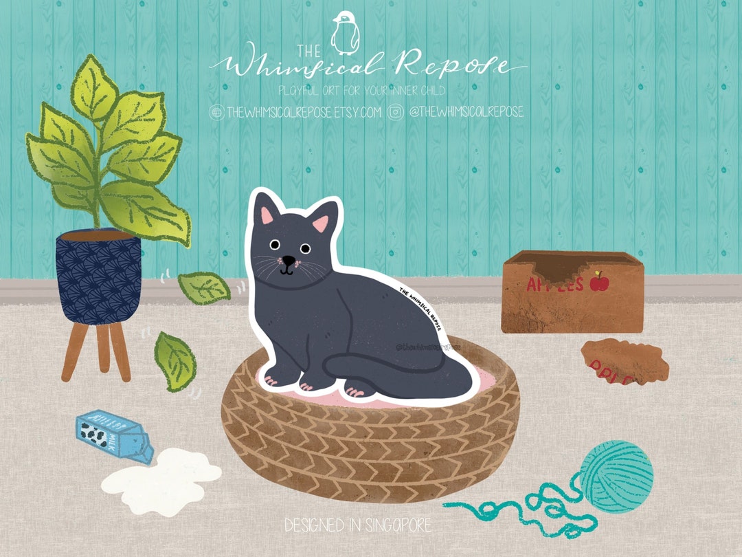 Blue Munchkin Cat Die Cut Sticker, Cat Breed Waterproof Vinyl Laptop ...