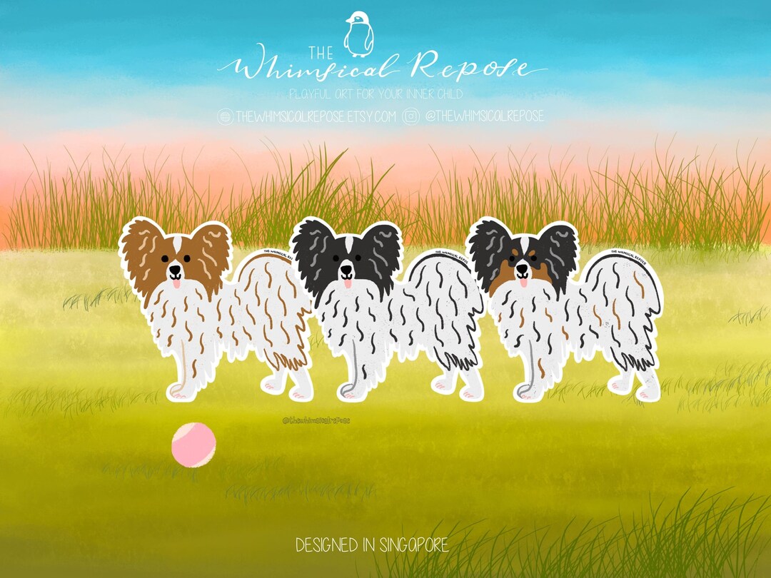 Papillon Sticker for Tumbler, Papillon Mom Gift, Cute Papillon Decal ...