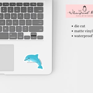 Bottlenose Dolphin Sticker for Tumbler, Cute Dolphin Decal for Laptop ...