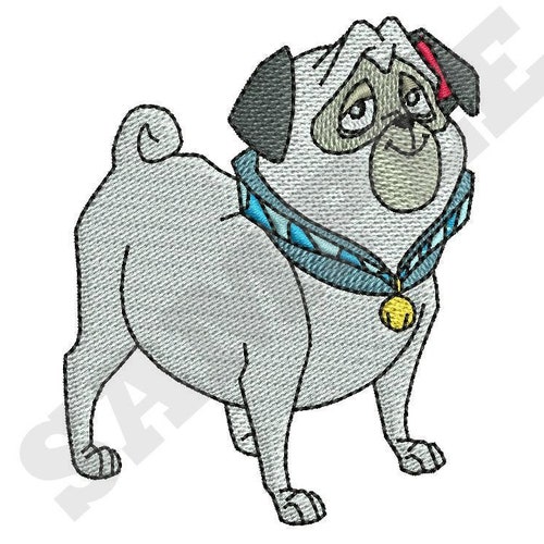 Pug Appliqué Design Download for Embroidery Machine Concerned - Etsy