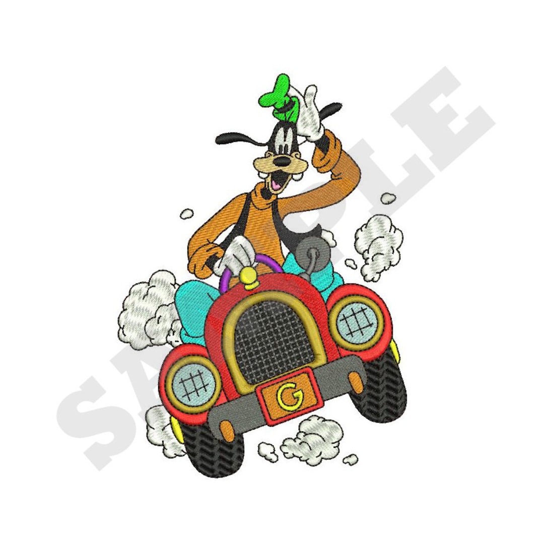 Goofy in Car Machine Embroidery Designs - Etsy UK