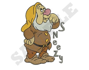 Snow White and the Seven Dwarfs Sneezy Embroidery Design 4x4 & 5x7 Hoop ...