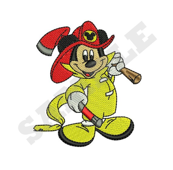 Firefighter Mickey Machine Embroidery Design | Etsy
