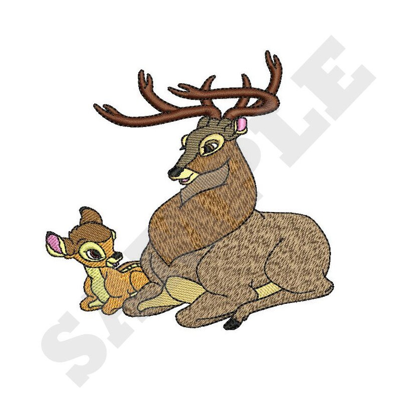 Bambi and Father Machine Embroidery Design - Etsy