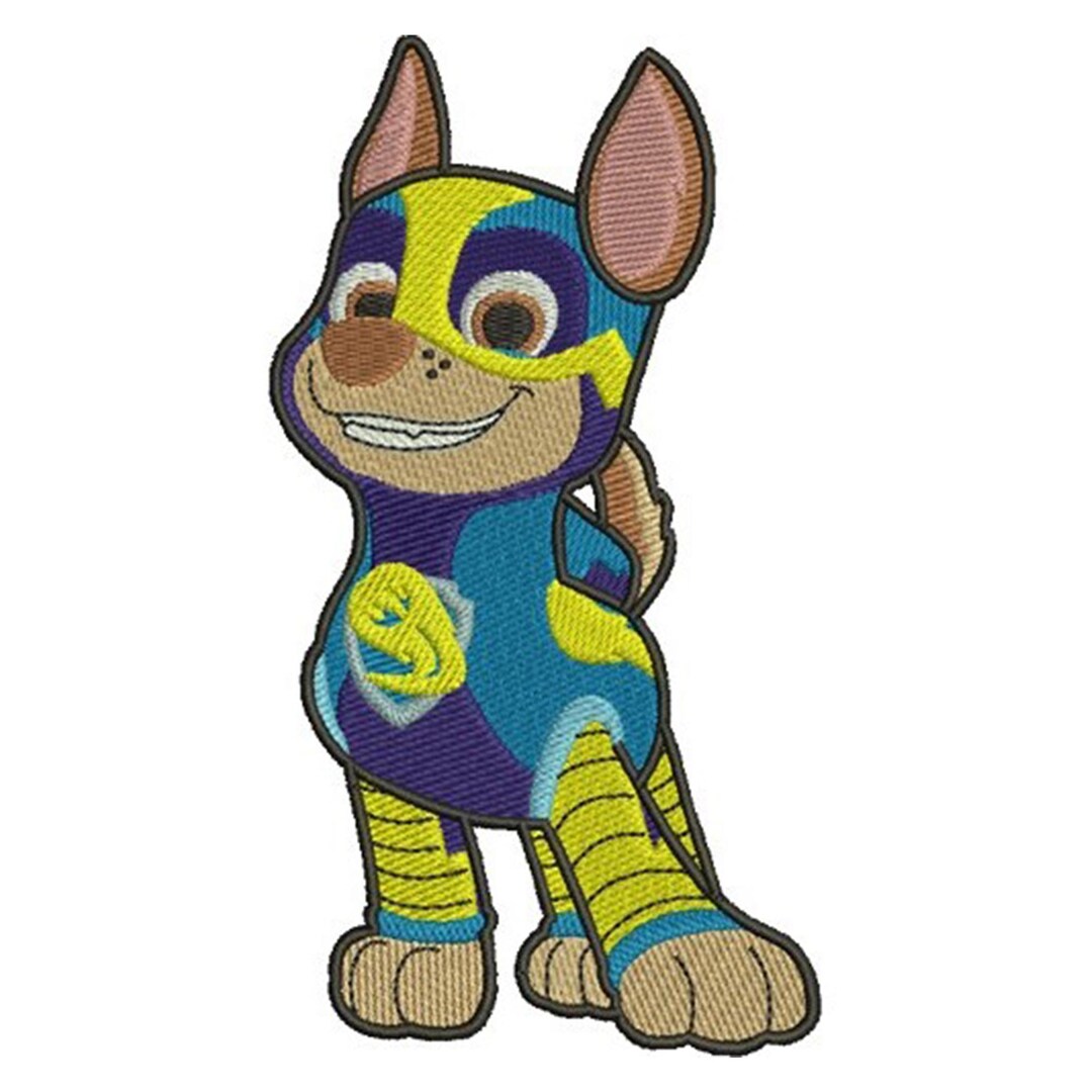 Mighty Chase Machine Embroidery Design 4 Sizes, Paw Patrol Character ...