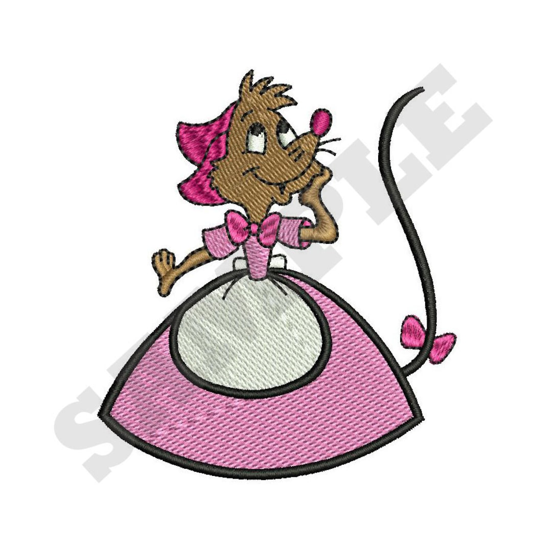 Cinderella Mouse Machine Embroidery Design - Etsy