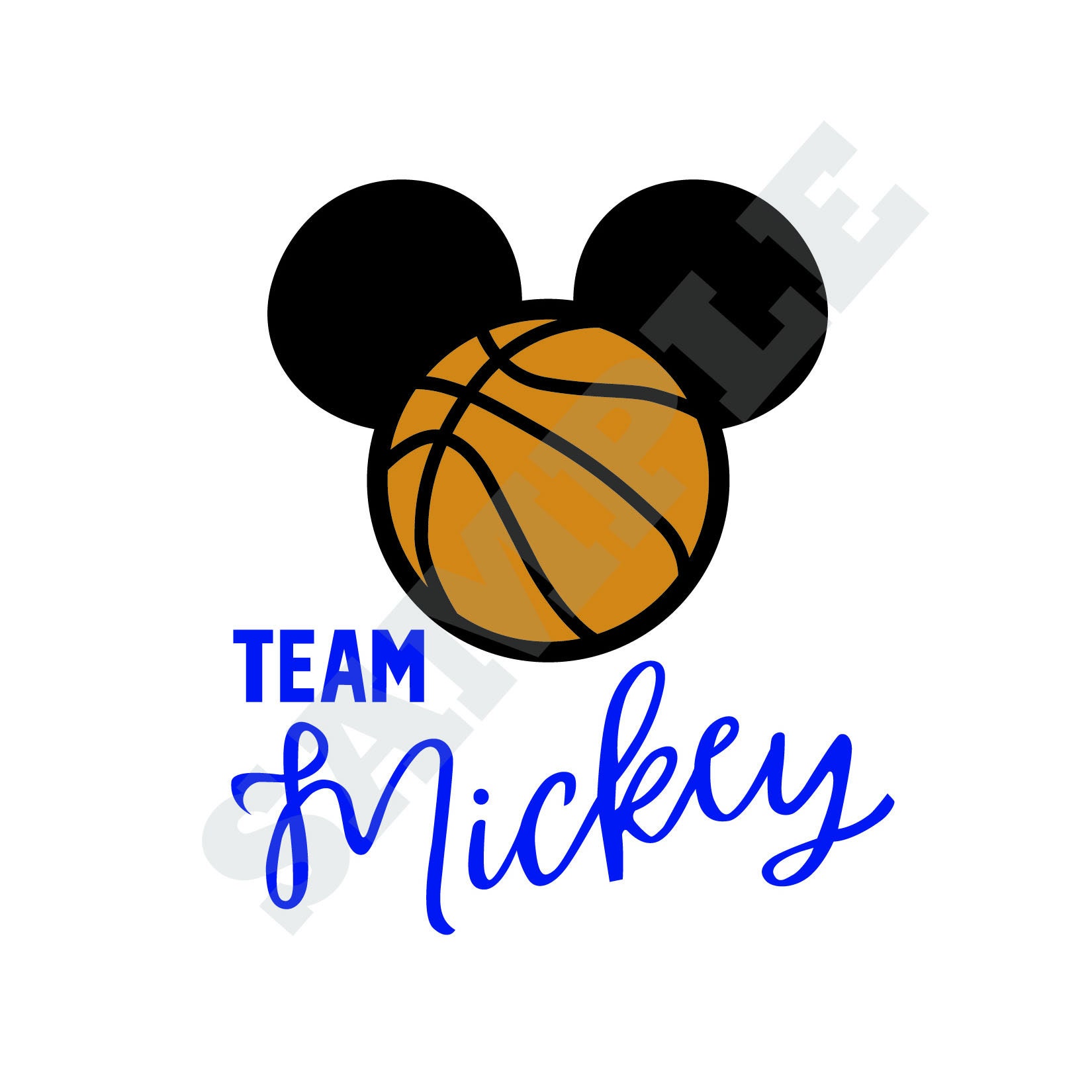 Equipo Mickey Baloncesto SVG Diseño Gráfico | Etsy