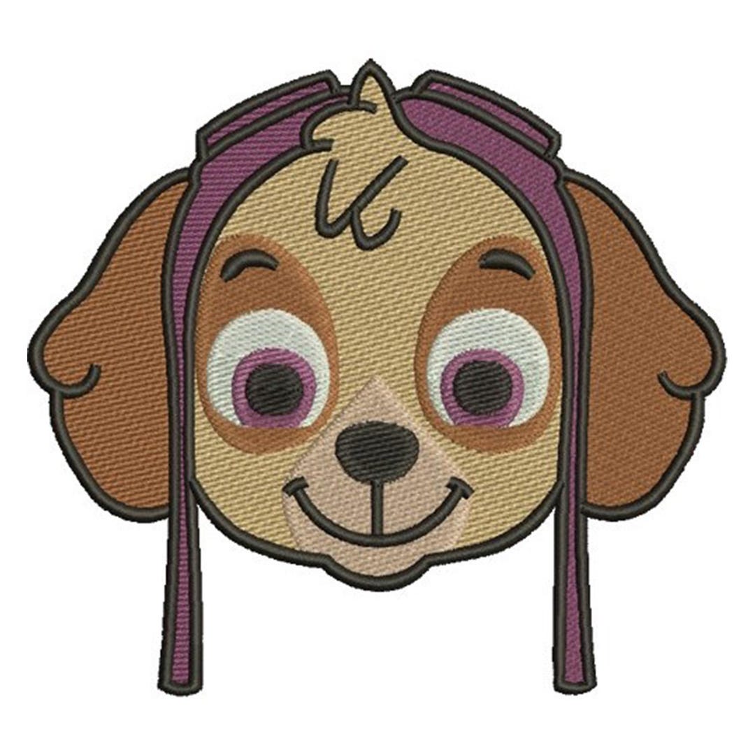 Skye Face Machine Embroidery Design 4 Sizes, Paw Patrol Character ...