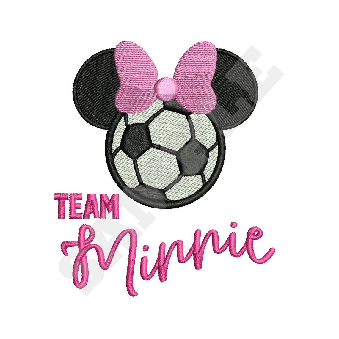 Team Minnie Soccer Embroidery Design - Etsy