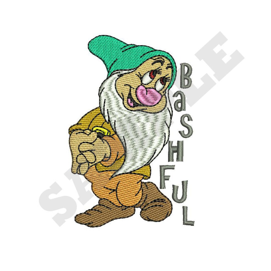 Bashful Machine Embroidery Design - Etsy