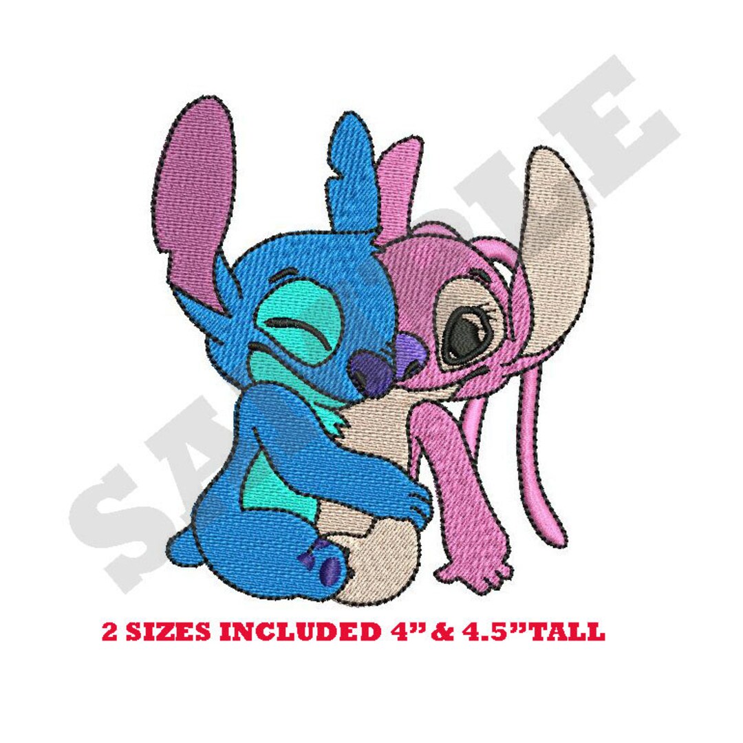 Stitch and Angel Machine Embroidery Design - Etsy