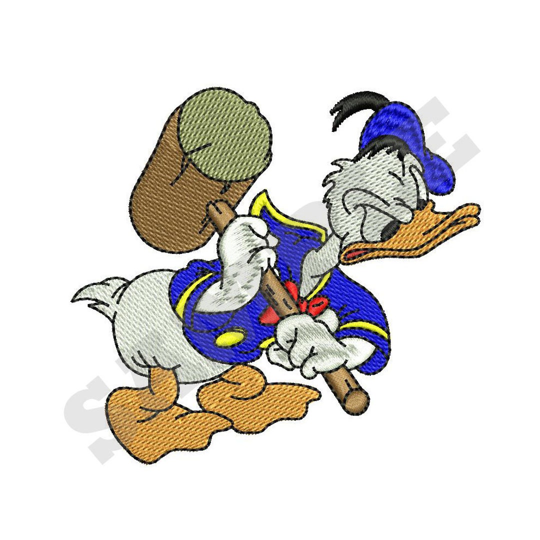 Donald Duck With Mallet Machine Embroidery Design - Etsy