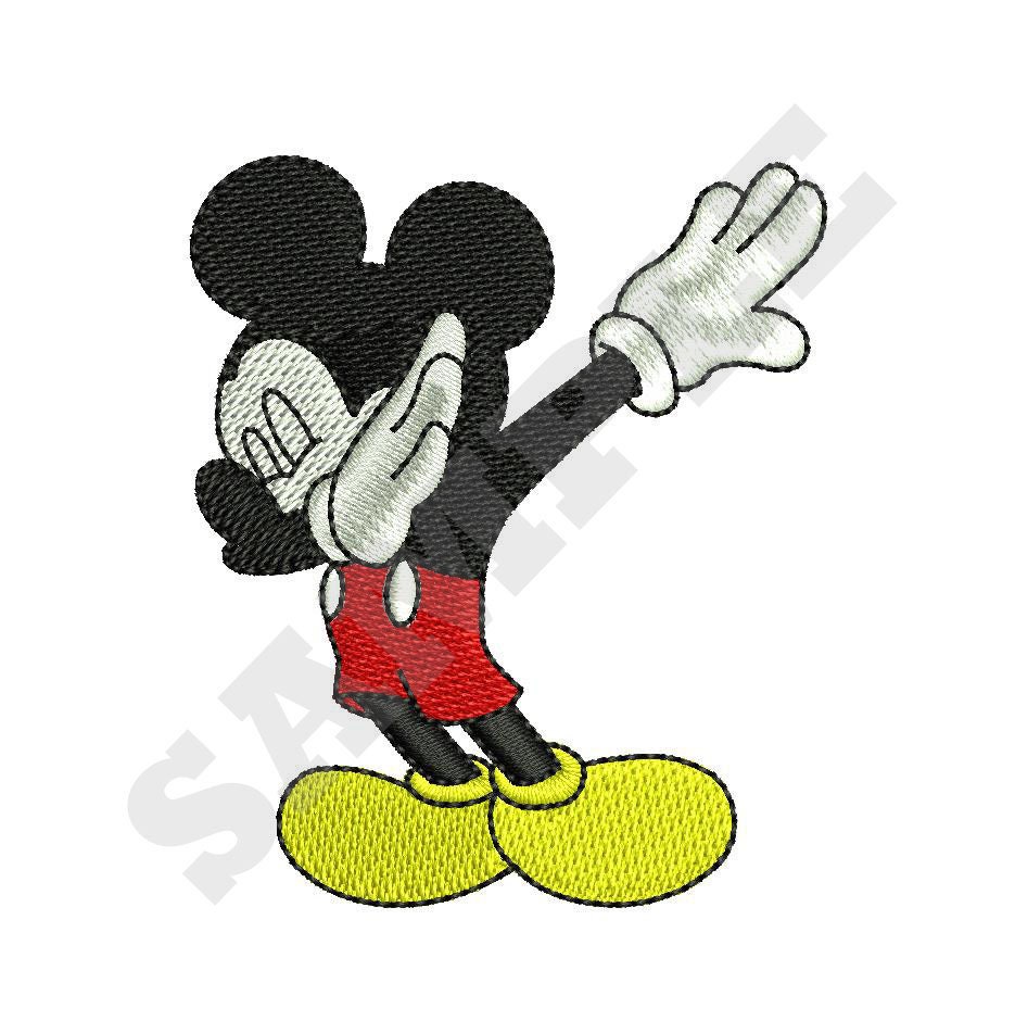 Mickey Mouse Dabbing Machine Embroidery Design - Etsy