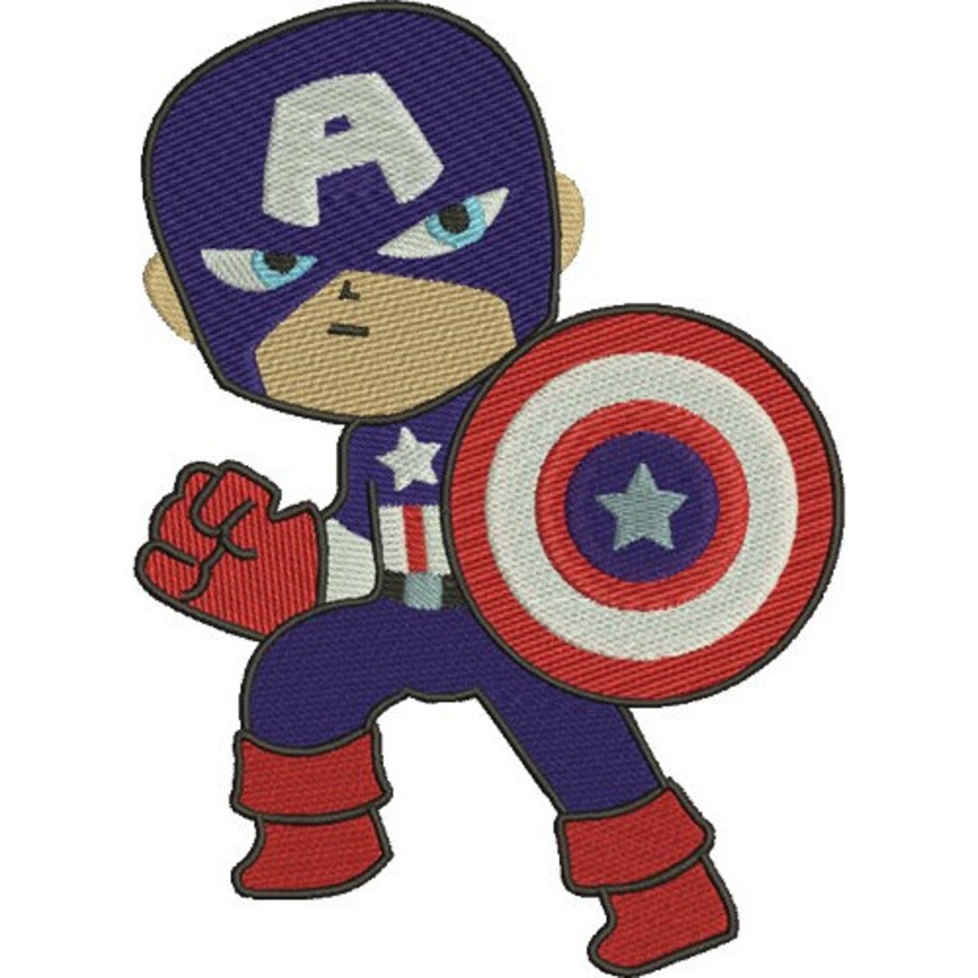 Captain America Machine Embroidery Design, Marvel Character Design ...