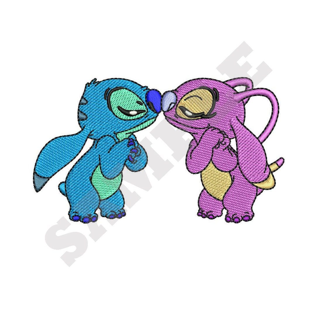 Stitch and Angel Machine Embroidery Design - Etsy