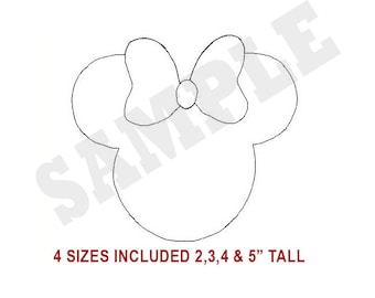 Machine Embroidery Minnie Mouse Outline - Etsy