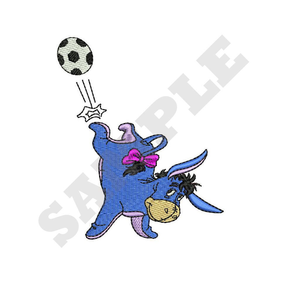 Eeyore Soccer Machine Embroidery Design - Etsy