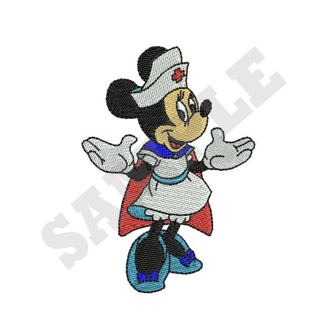 Nurse Minnie Mouse Machine Embroidery Design - Etsy