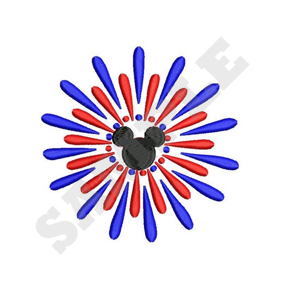 Mickey Fireworks Machine Embroidery Design - Etsy