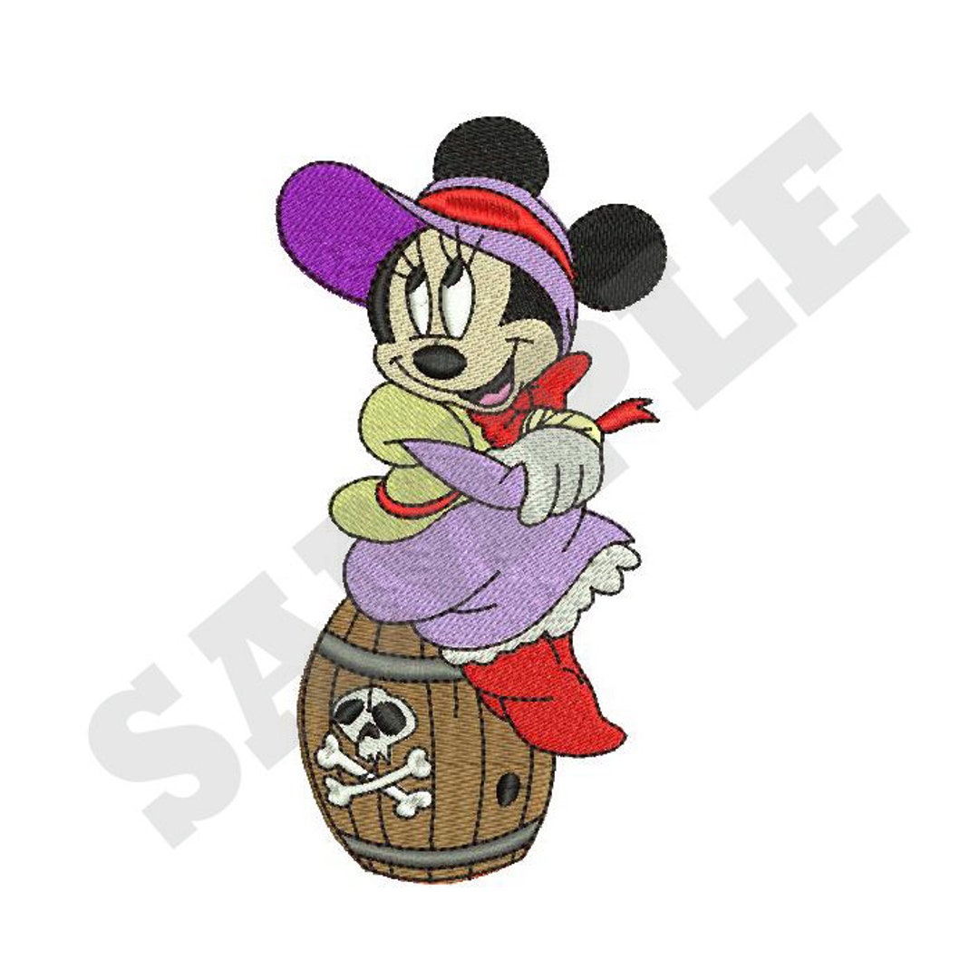 Pirate Minnie Mouse Machine Embroidery Design - Etsy