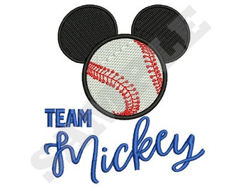 Mickey Mouse Playing Baseball Embroidery Design, Mickey Embroidery ...