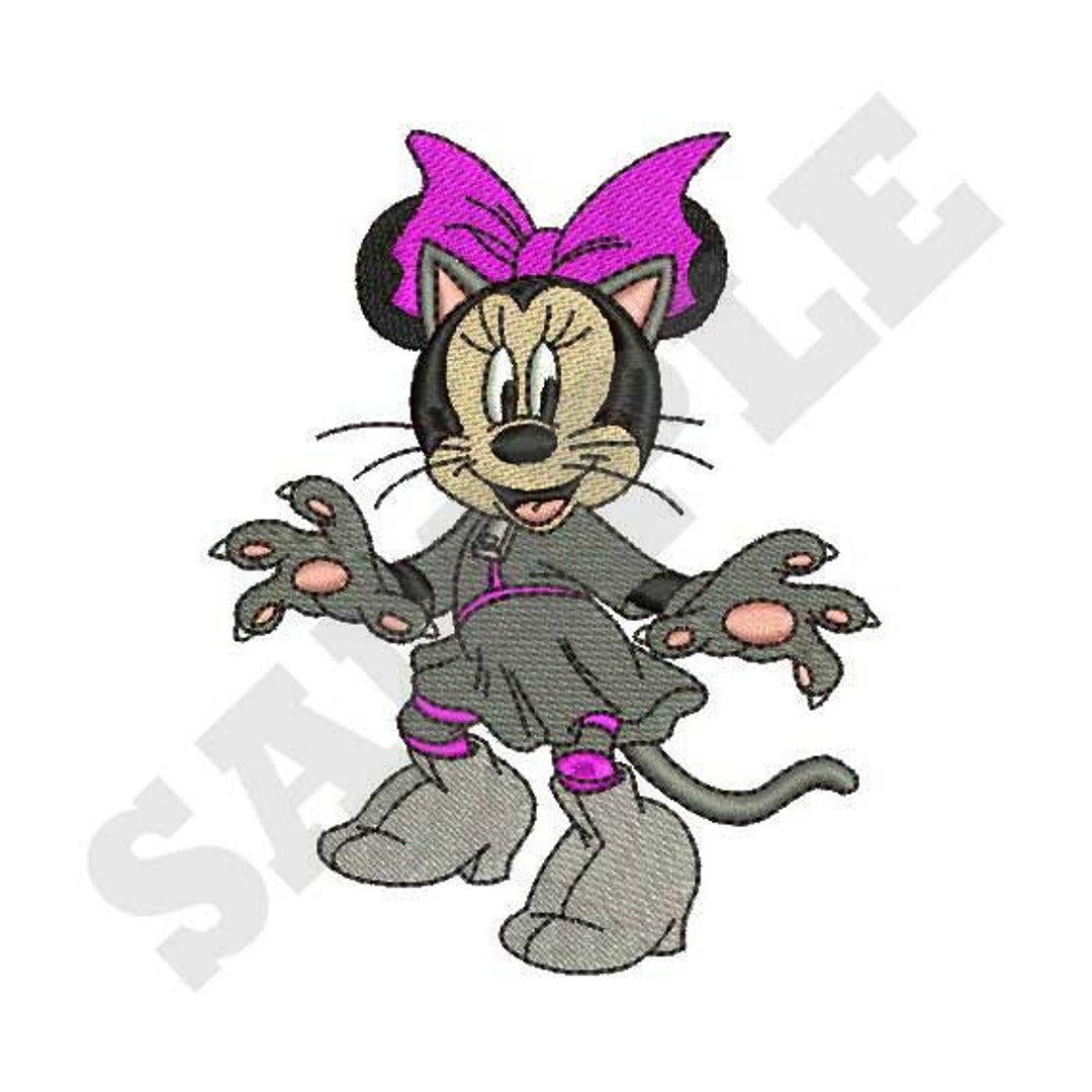 Minnie Mouse Kitty Machine Embroidery Design - Etsy