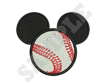 Mickey Mouse Playing Baseball Embroidery Design, Mickey Embroidery ...
