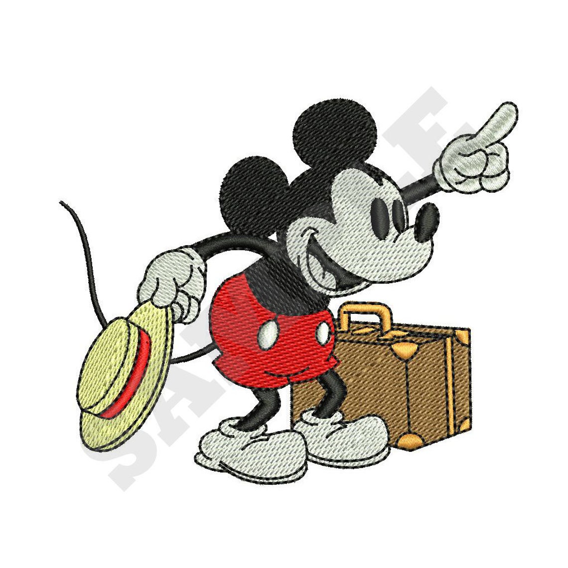 Traveling Mickey Mouse Machine Embroidery Design | Etsy