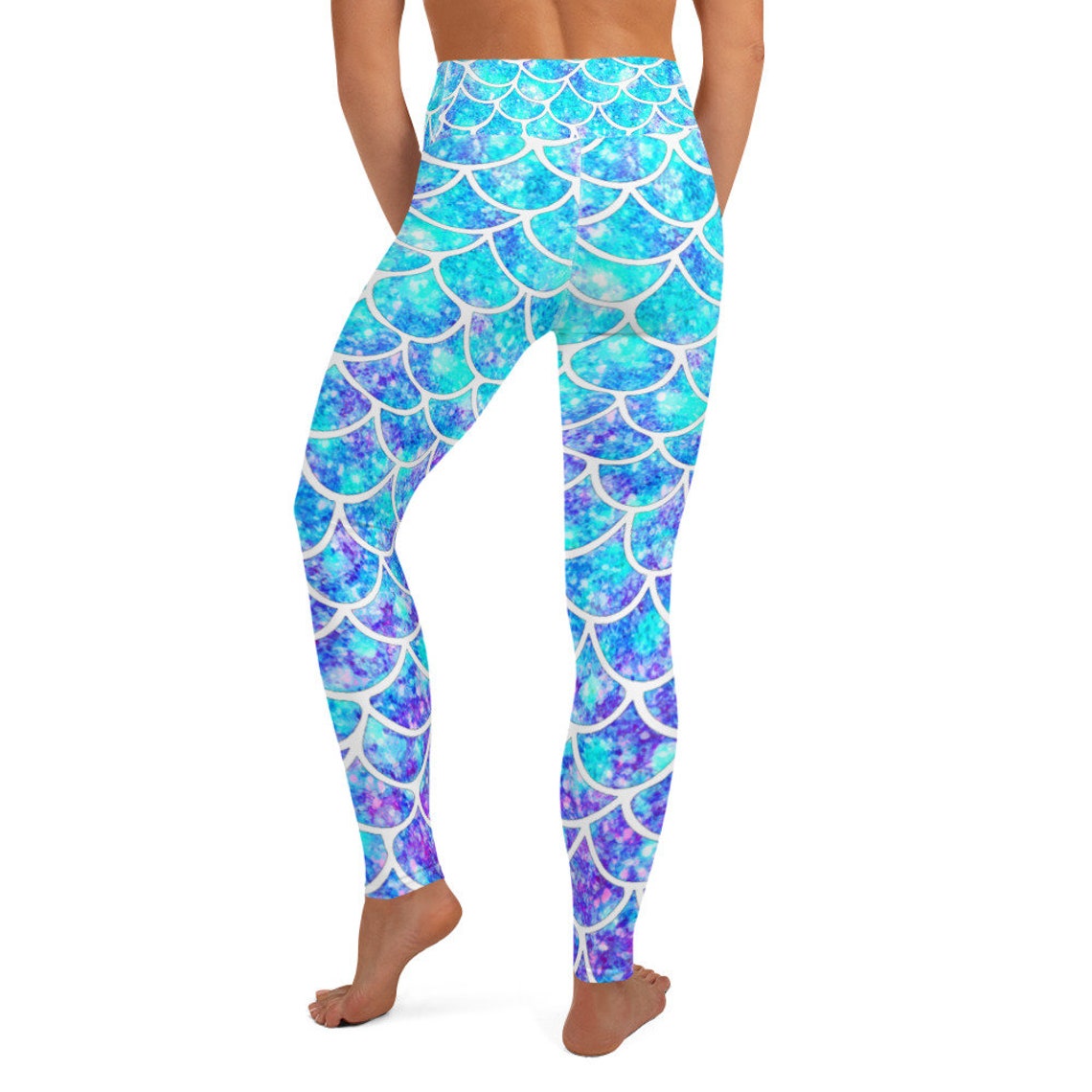 Mermaid Yoga Leggings Yoga Pants, Yoga Tights, Mermaid Scales, Fish ...