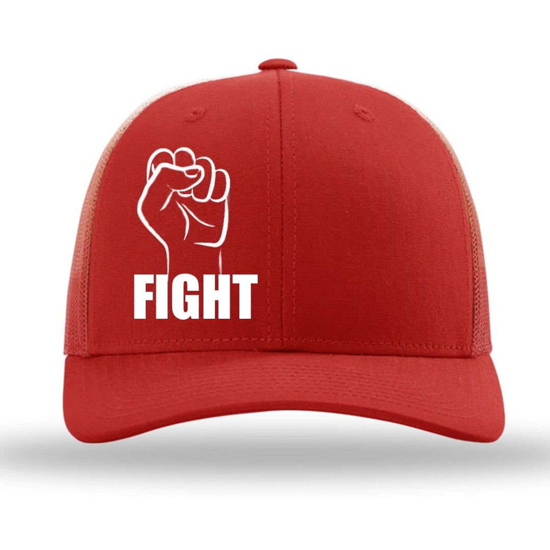 Custom Trucker Hats, FIGHT With Fist Trump on a 112 RICHARDSON Fitted ...