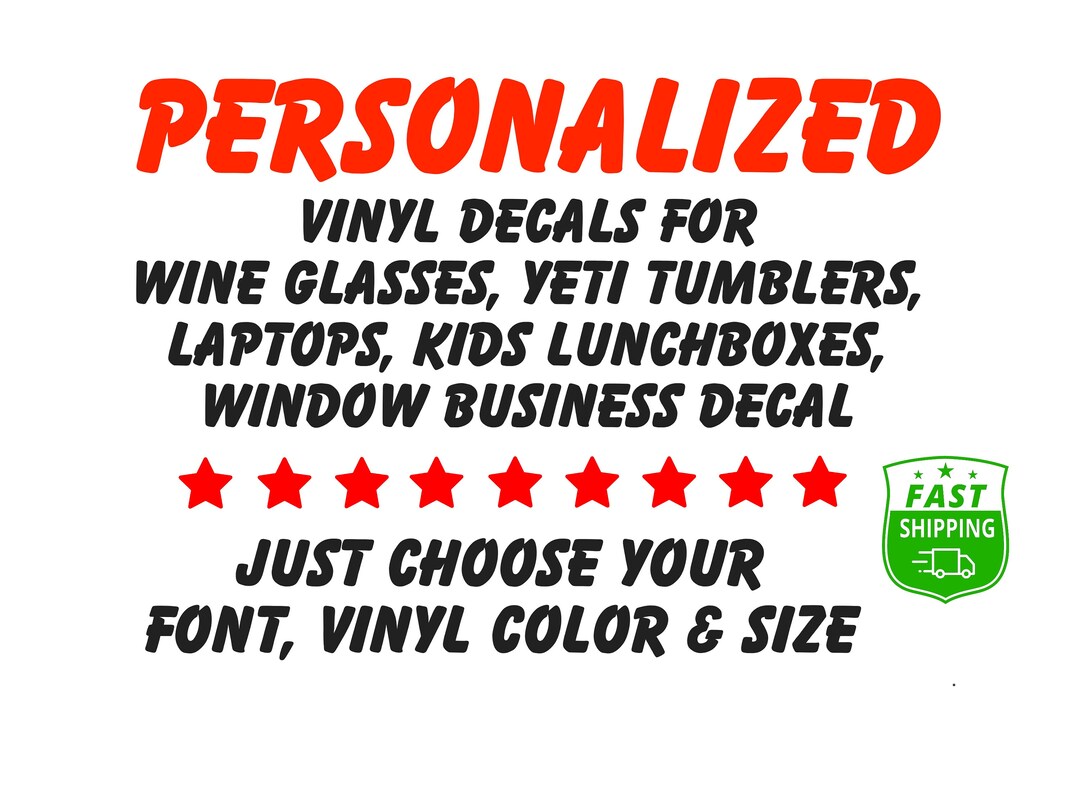 Personalized Vinyl Decal: Custom Text, Car Bumper, Laptop - Etsy