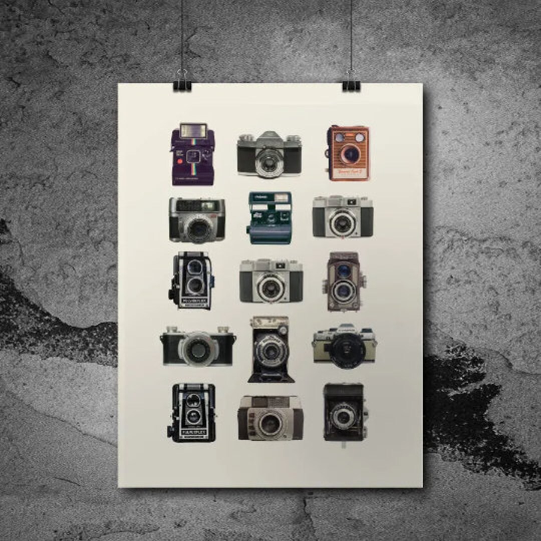 Vintage Cameras Print (various Sizes - Print Only - No Frame) by Kooky ...
