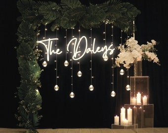 Custom Wedding Neon Sign Last Name Light Decor | Etsy