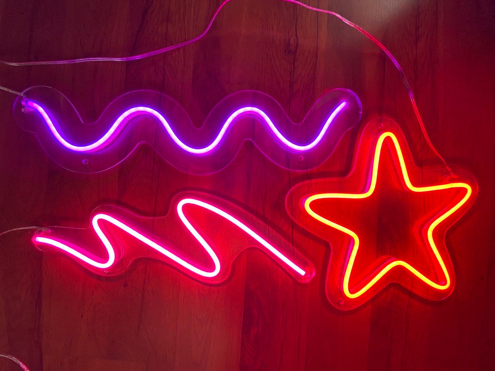 Neon Squiggle Light Wave Led Sign - Etsy