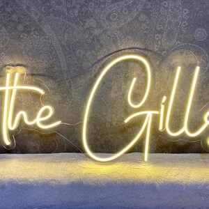 Custom Wedding Neon Sign Last Name Light Decor | Etsy