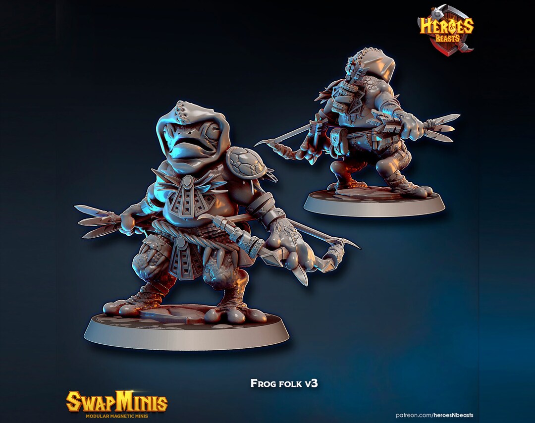 Frogfolk / Bullywug V3 for D&D Dungeons and Dragons Tabletop Gaming ...